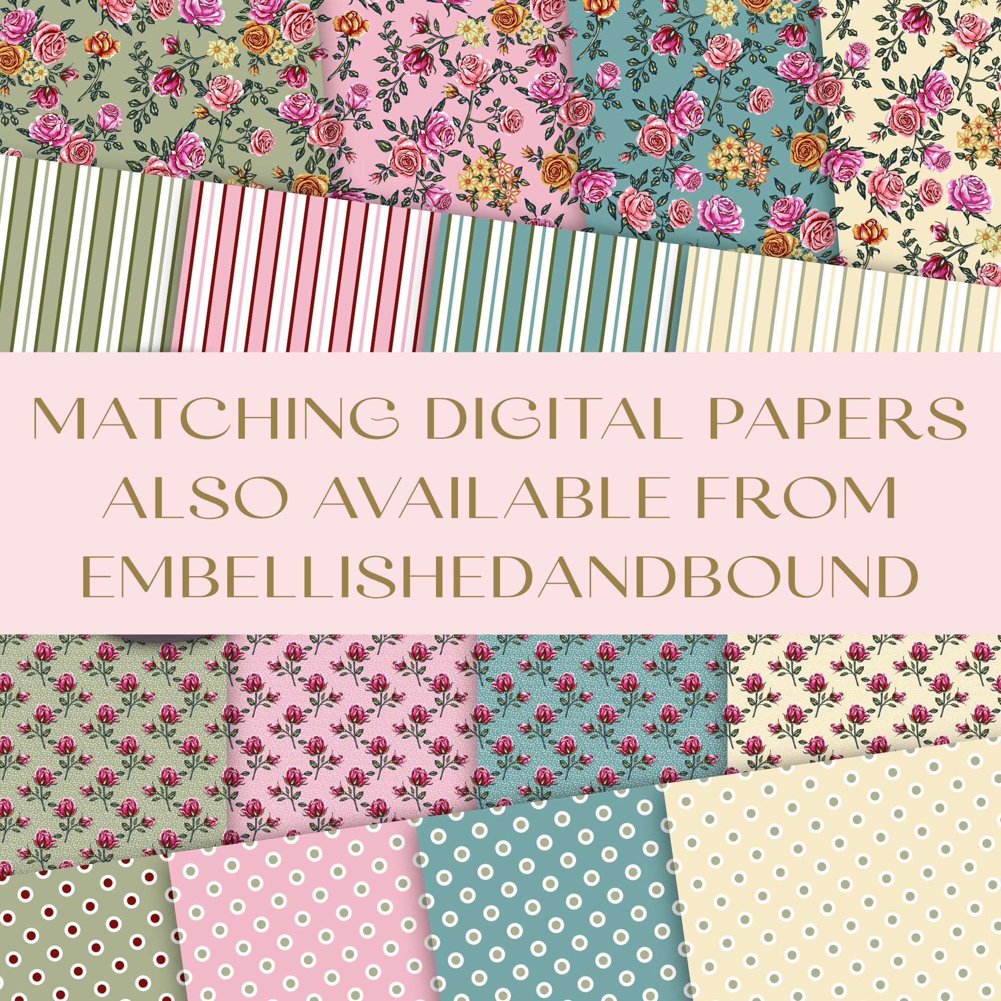 Rose Digital Buttons Set, Digital Planner Buttons Clipart, Instant ...