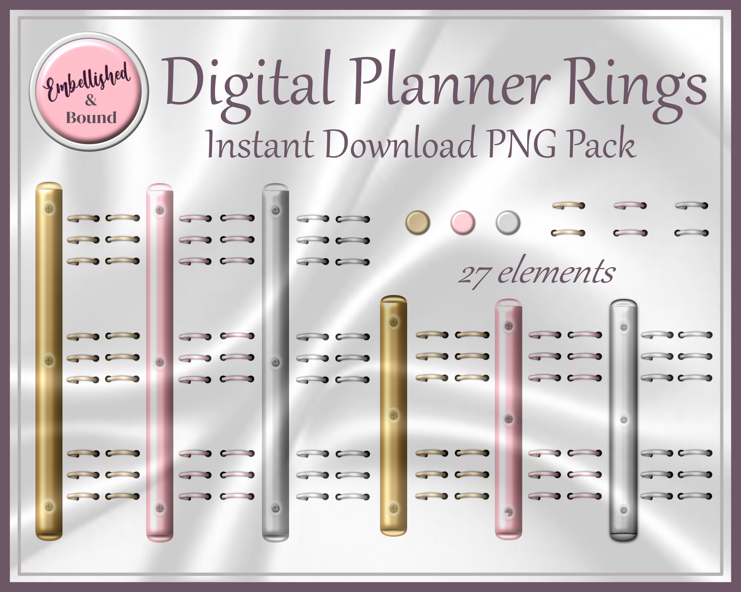 Digital Planner Rings Clipart, Instant Digital Download PNG - Etsy