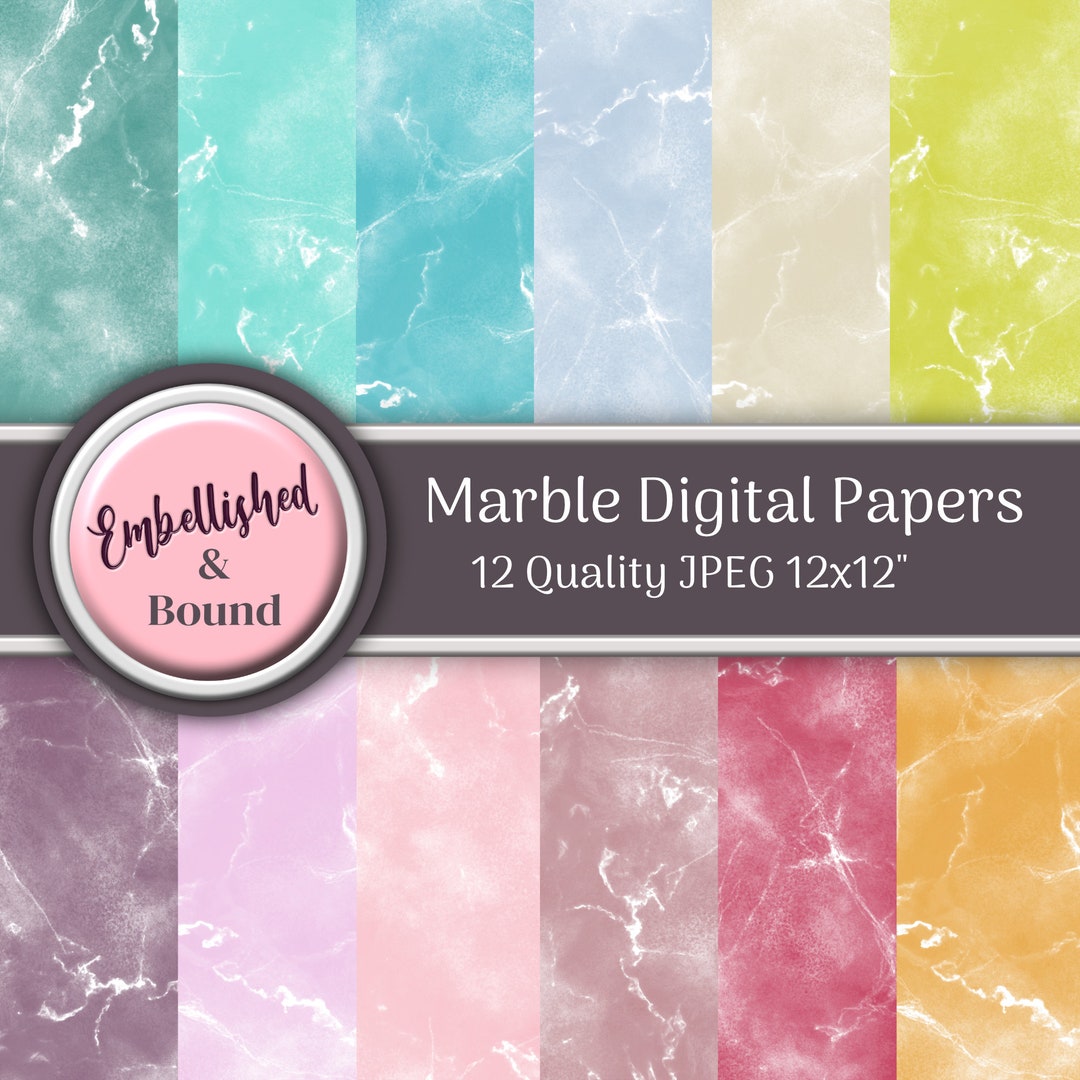 Marble Digital Papers, JPEG 12 Shades Marble Paper Download - Etsy