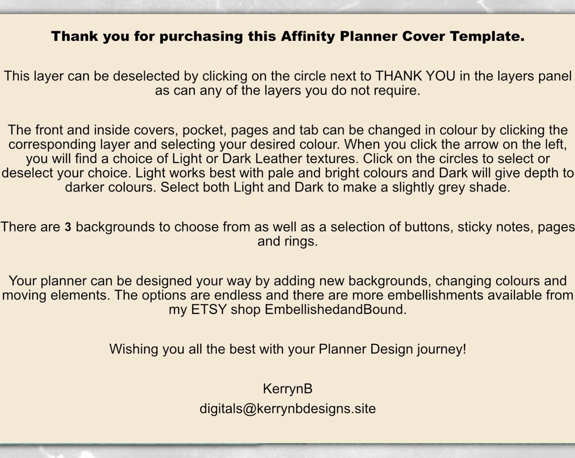Affinity Planner Cover Kit Template for Affinity Designer - Etsy