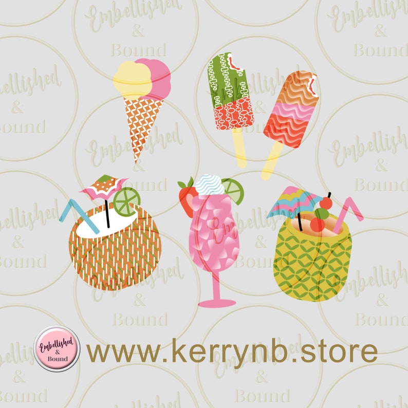 Summertime Clipart Set, Scaleable Cute Beach Theme Art PNG Set 17 on ...