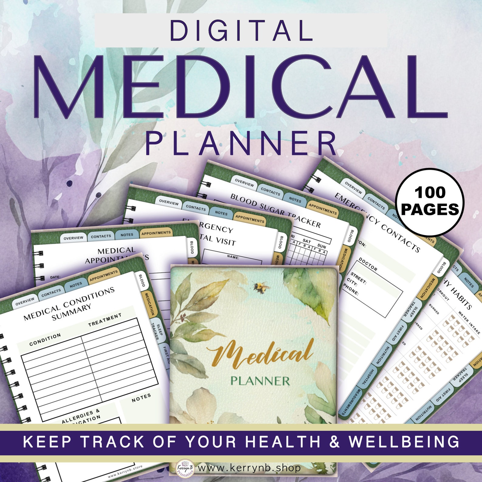 Medical Planner Digital PDF for Keeping Track of Your Health and ...