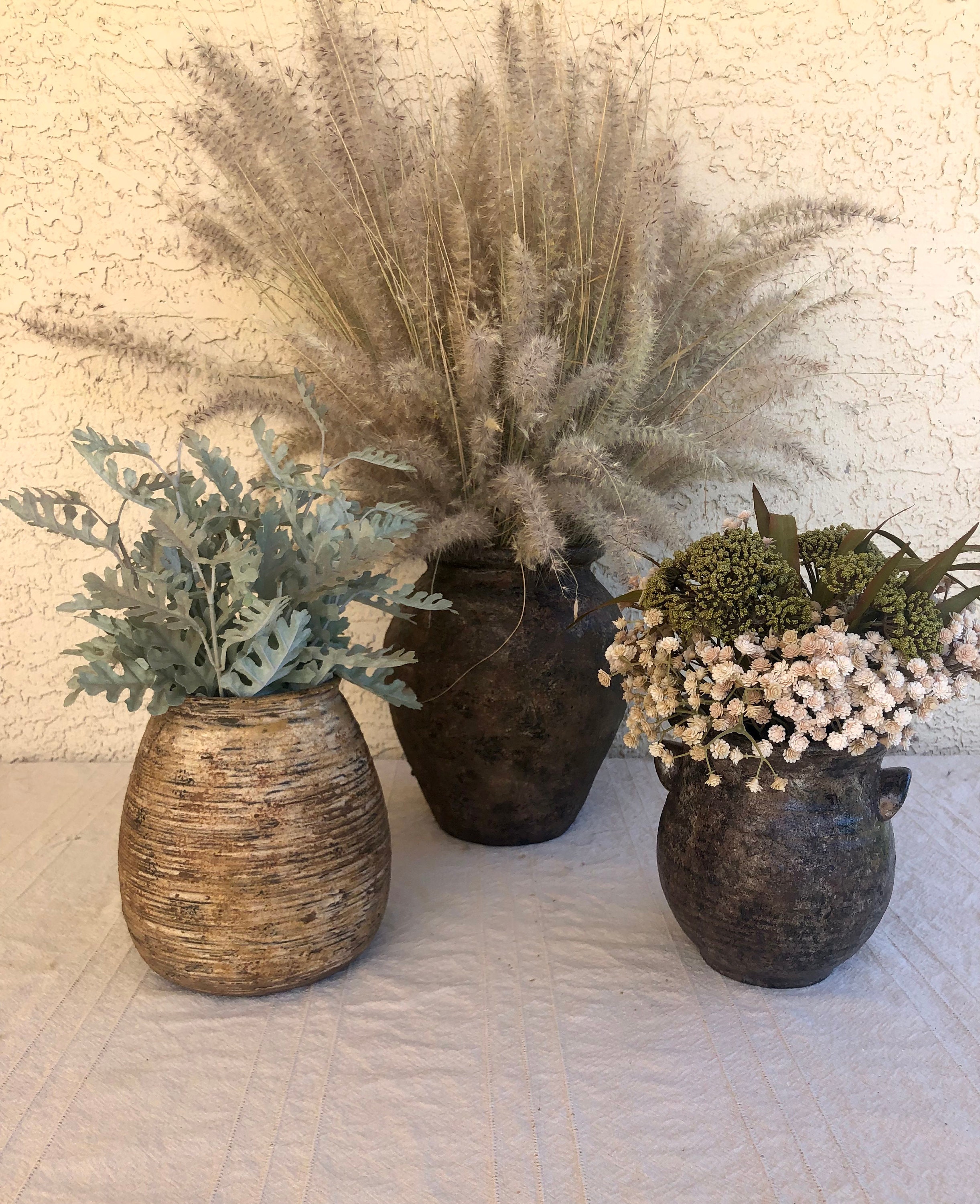 Aged Pot Rustic Vessel Modern Farmhouse Pot Old Vase Gift Accent Pots ...