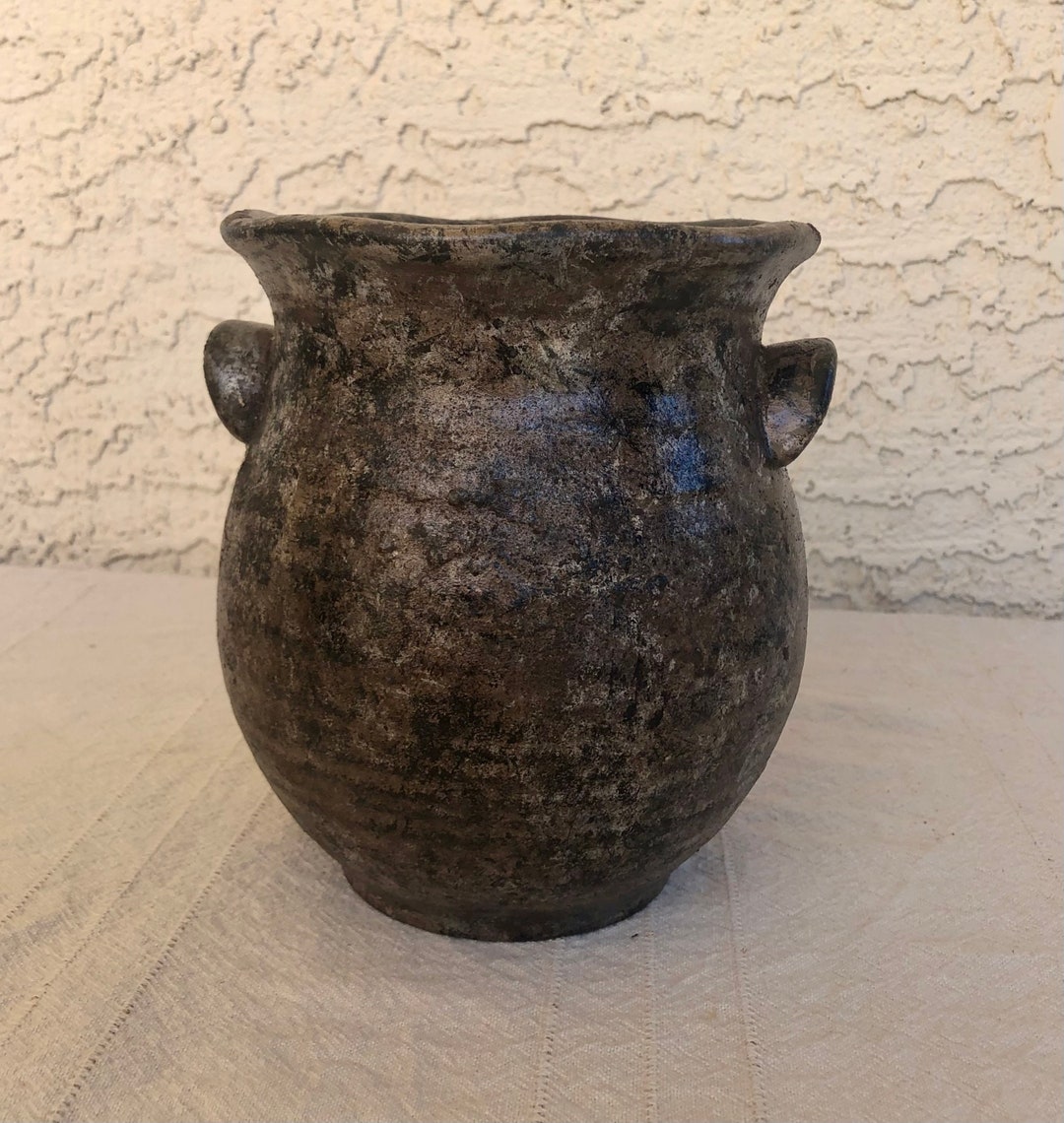 Aged Pot Rustic Vessel Modern Farmhouse Pot Old Vase Gift Accent Pots ...