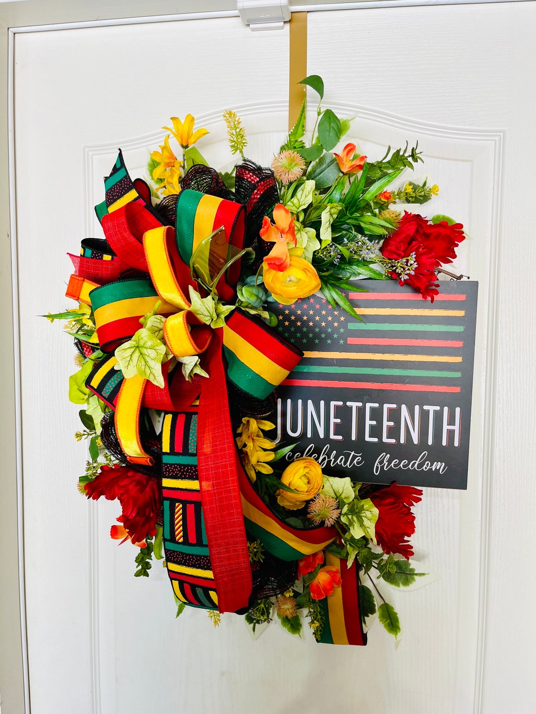 This Juneteenth Jubilee Grapevine Wreath, Front Door Decor, Home and ...
