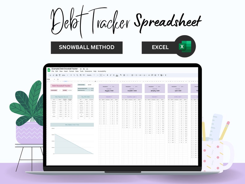 Debt Payoff Tracker Excel Debt Spreadsheet Debt Payment Tracker Debt ...