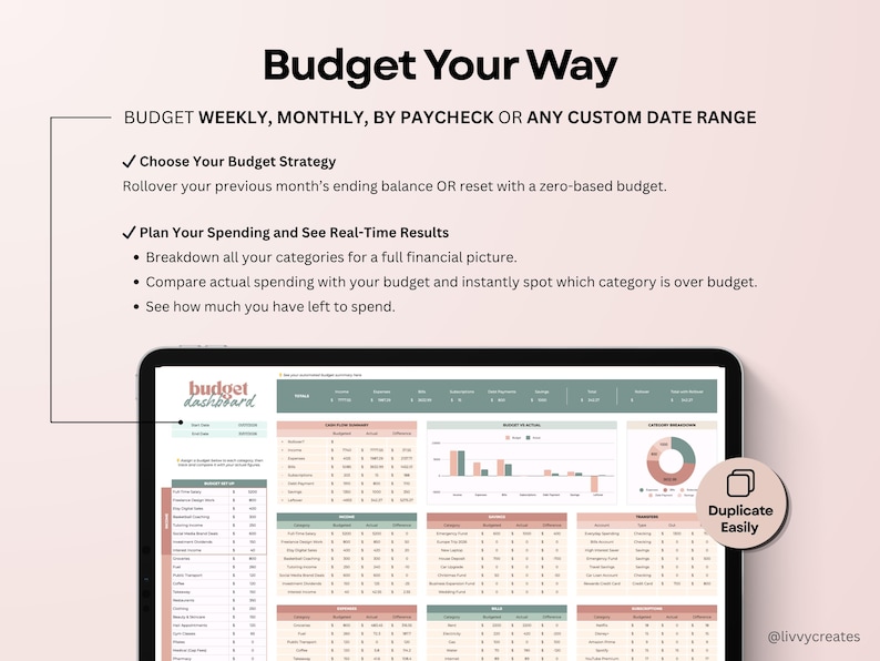 Apple Numbers Budget Template Financial Bundle With Multiple Account ...