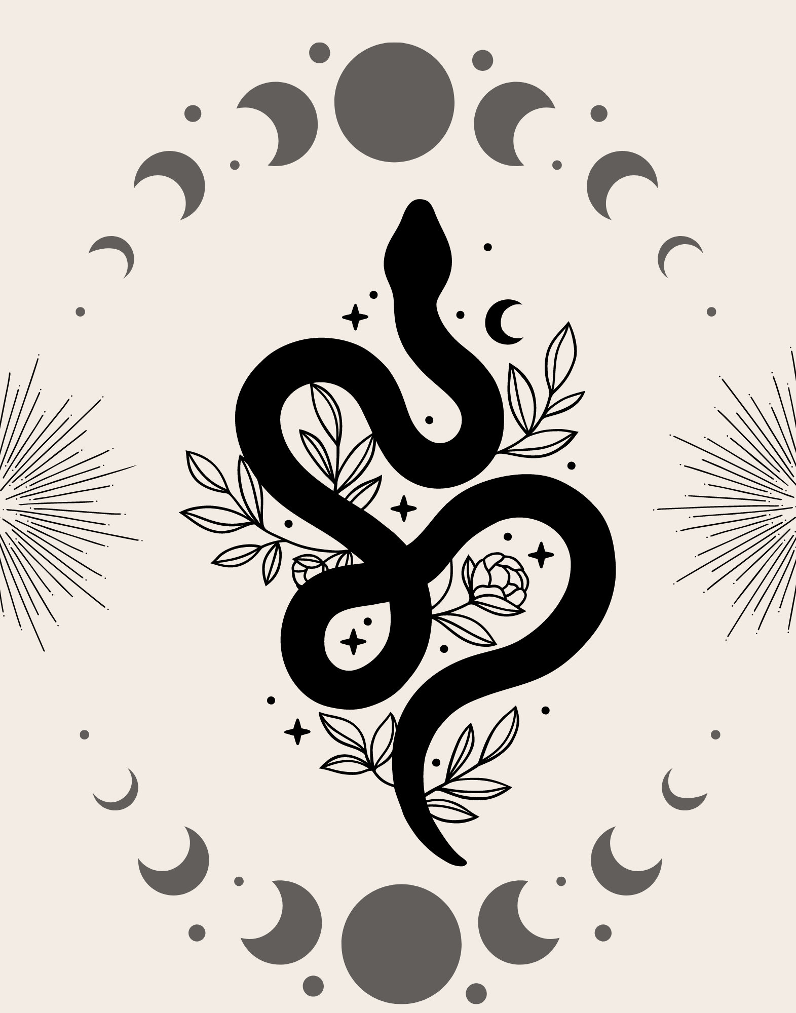 Alt Aesthetic PRINTABLE, Aesthetic Set of 2 Prints, Moth and Snake Set ...