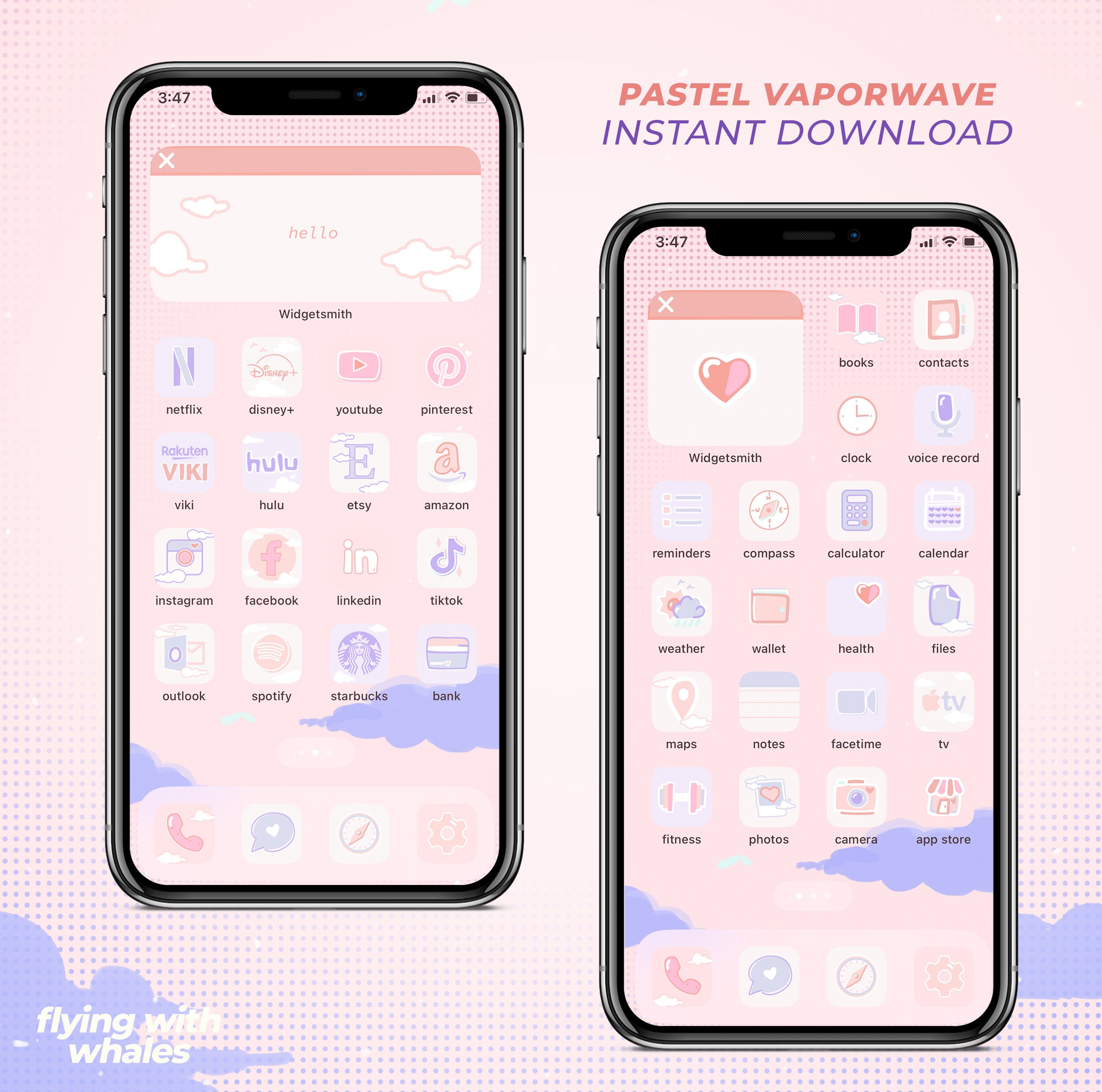 Pastel Vaporwave Ios Phone / Ipados Theme, Wallpaper, App Icon Pack ...