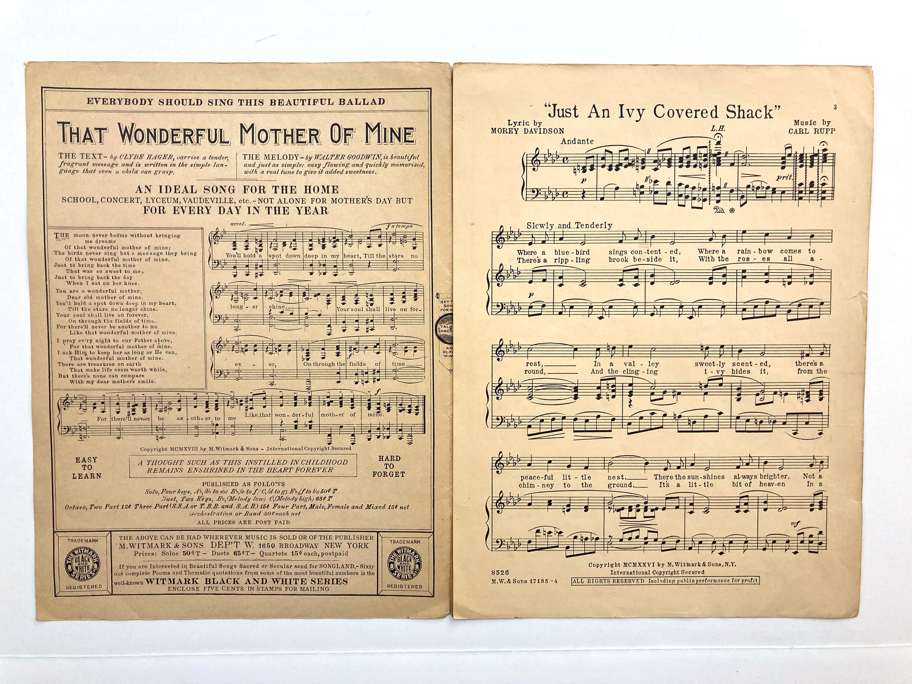 1920s Sheet Music Just an Ivy Covered Shack 1926 - Etsy