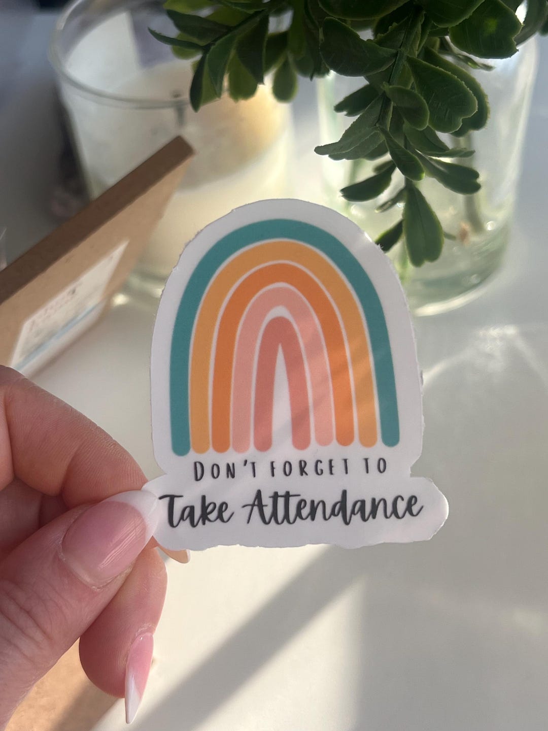 Boho Rainbow Take Attendance Vinyl Sticker - Teacher Laptop Decor - Etsy