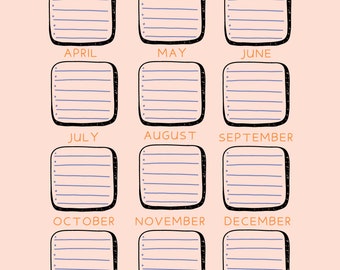 Birthday Calendar With Birthday Card Storage - Etsy