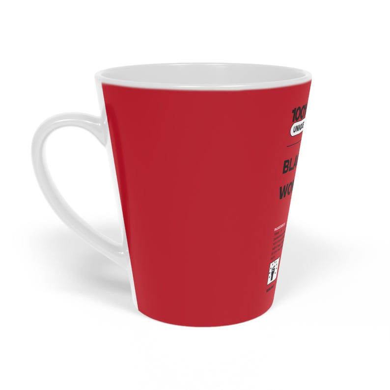 Red Latte Mug, 12oz - Black Women Positive Motivation Coffee Cup ...