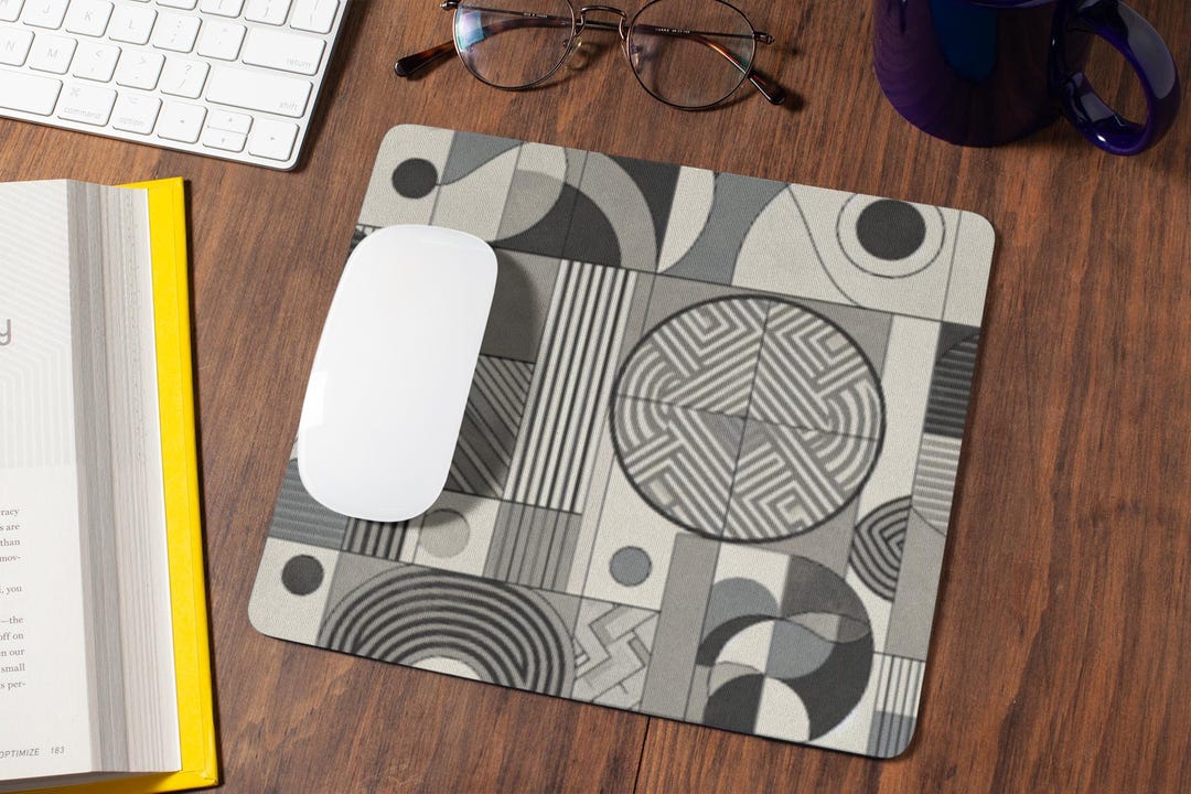 Modern Design Mouse Pad-grey, and Black, Office Decor, Gaming Mouse Pad ...