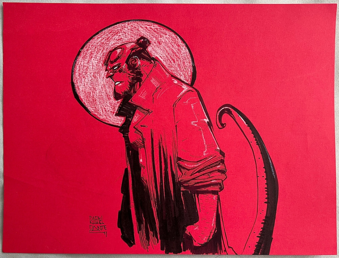Hellboy Original Art, Hellboy Commission Art, Original Art by Rafael ...