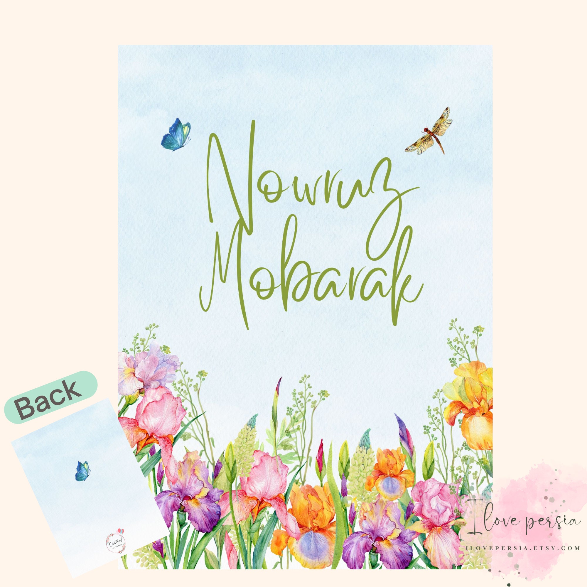 5 Nowruz Mobarak Cards, Printable Happy Nowruz Card, Persian New Year ...