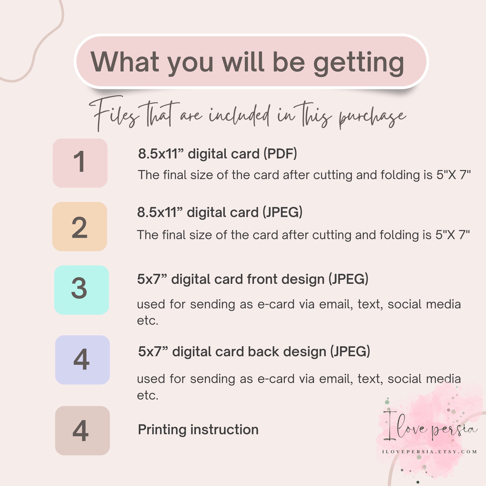 Farsi Thank You Card, Persian Greeting Card, Instant Download Persian ...