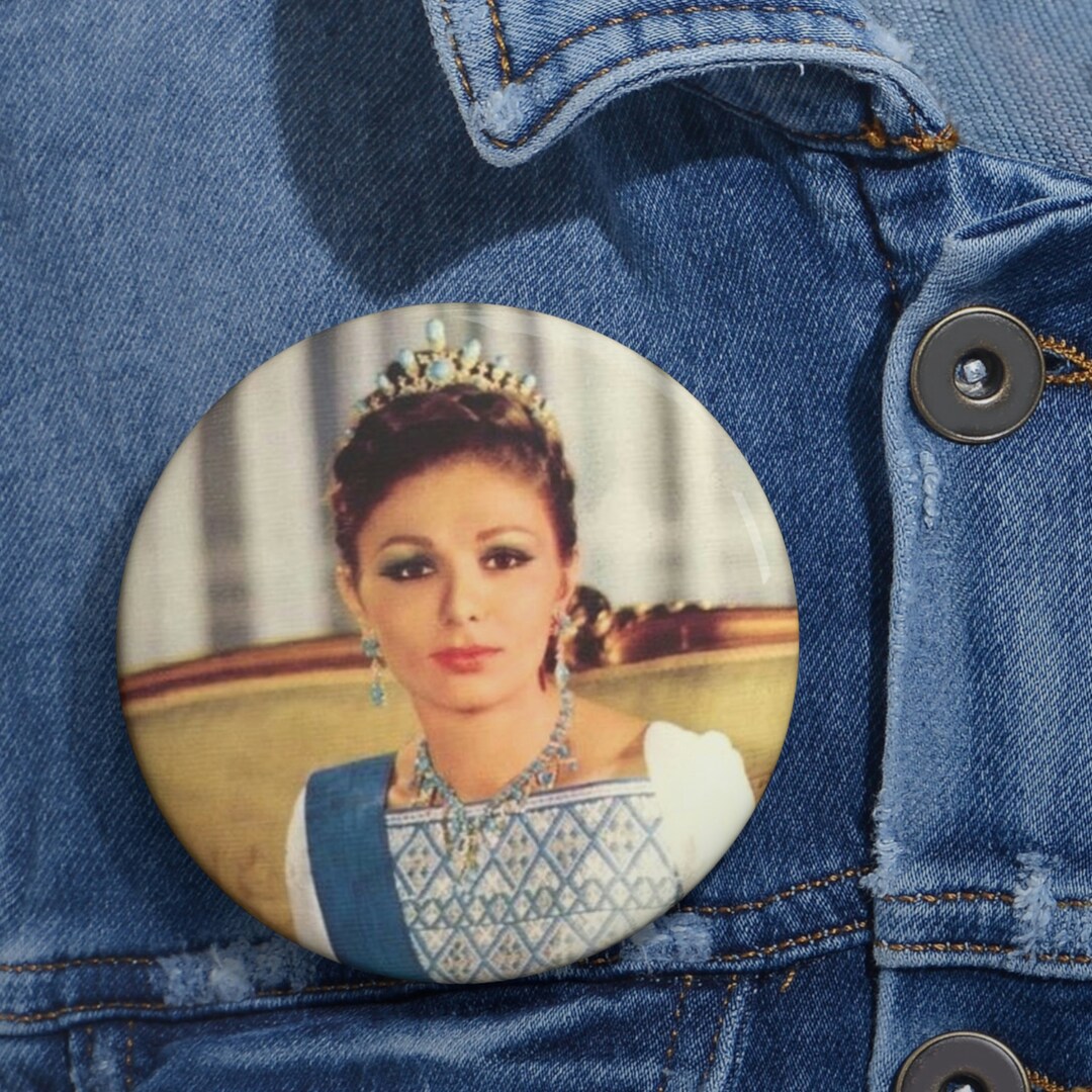 Farah Diba Button, Queen and Empress of Persia Pin, Shahbanu Farah ...
