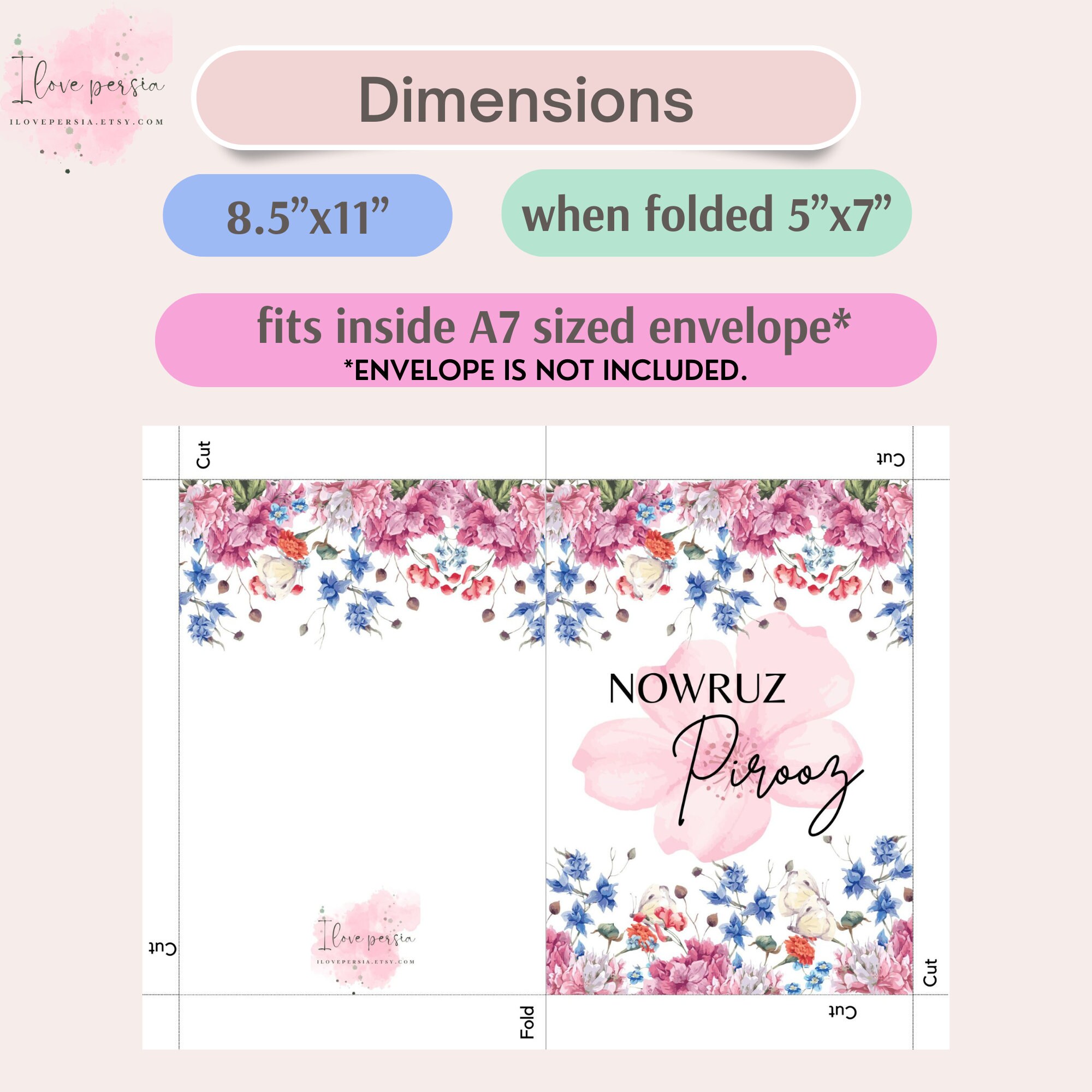 Nowruz Pirooz Card, Printable Happy Nowruz Card, Nowruz Gift. Nowruz ...