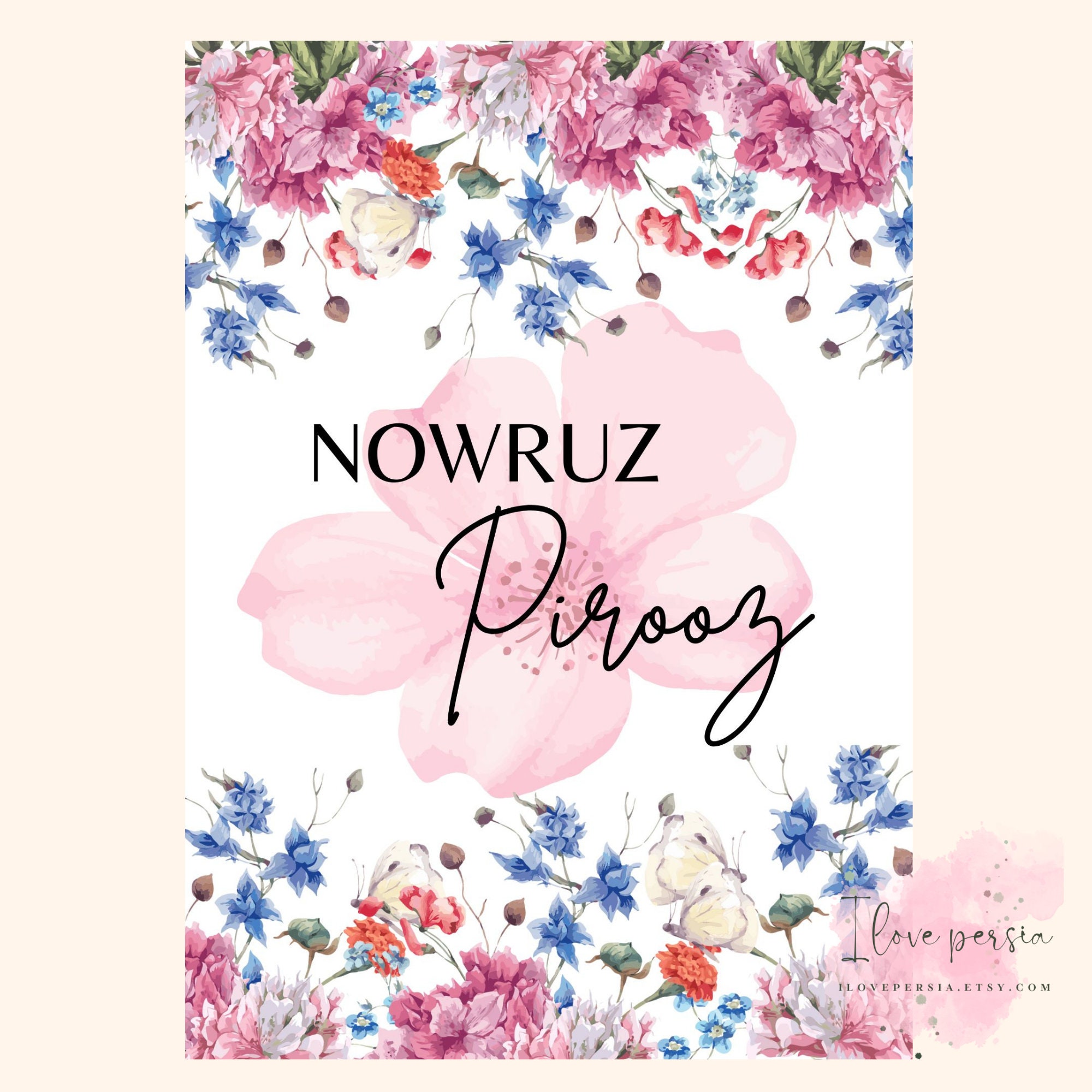Nowruz Pirooz Card, Printable Happy Nowruz Card, Nowruz Gift. Nowruz ...