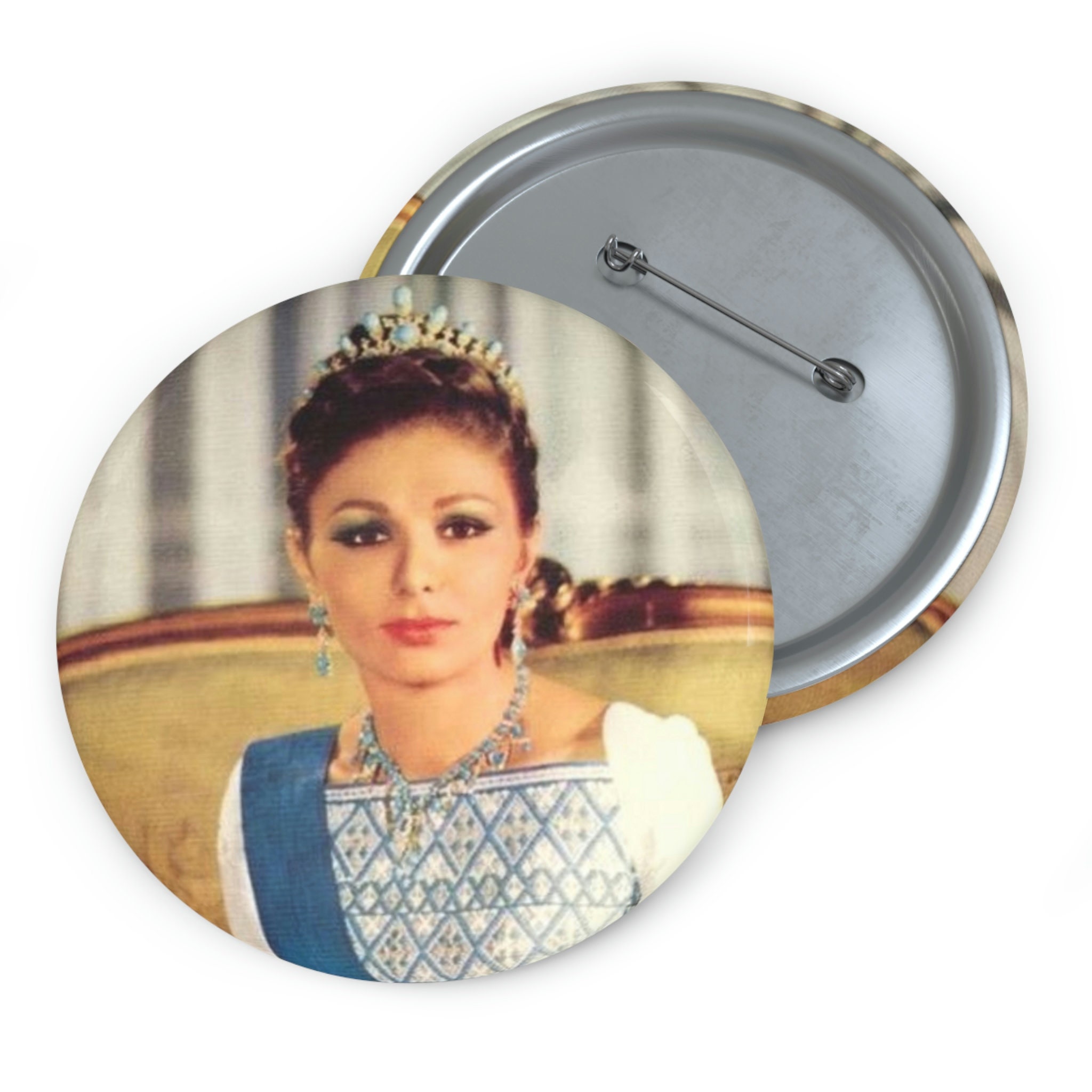 Farah Diba Button, Queen and Empress of Persia Pin, Shahbanu Farah ...