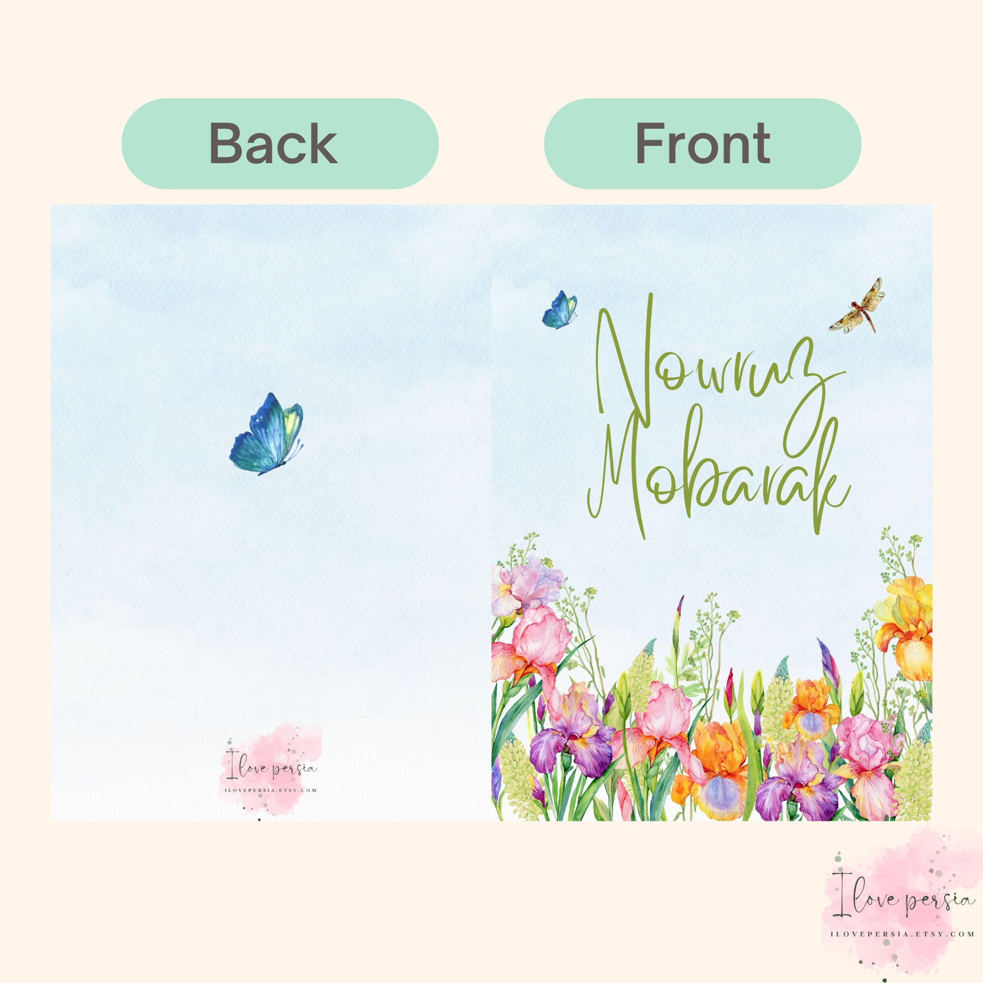 Nowruz Mobarak Card, Printable Nowruz Card, Persian New Year Card ...