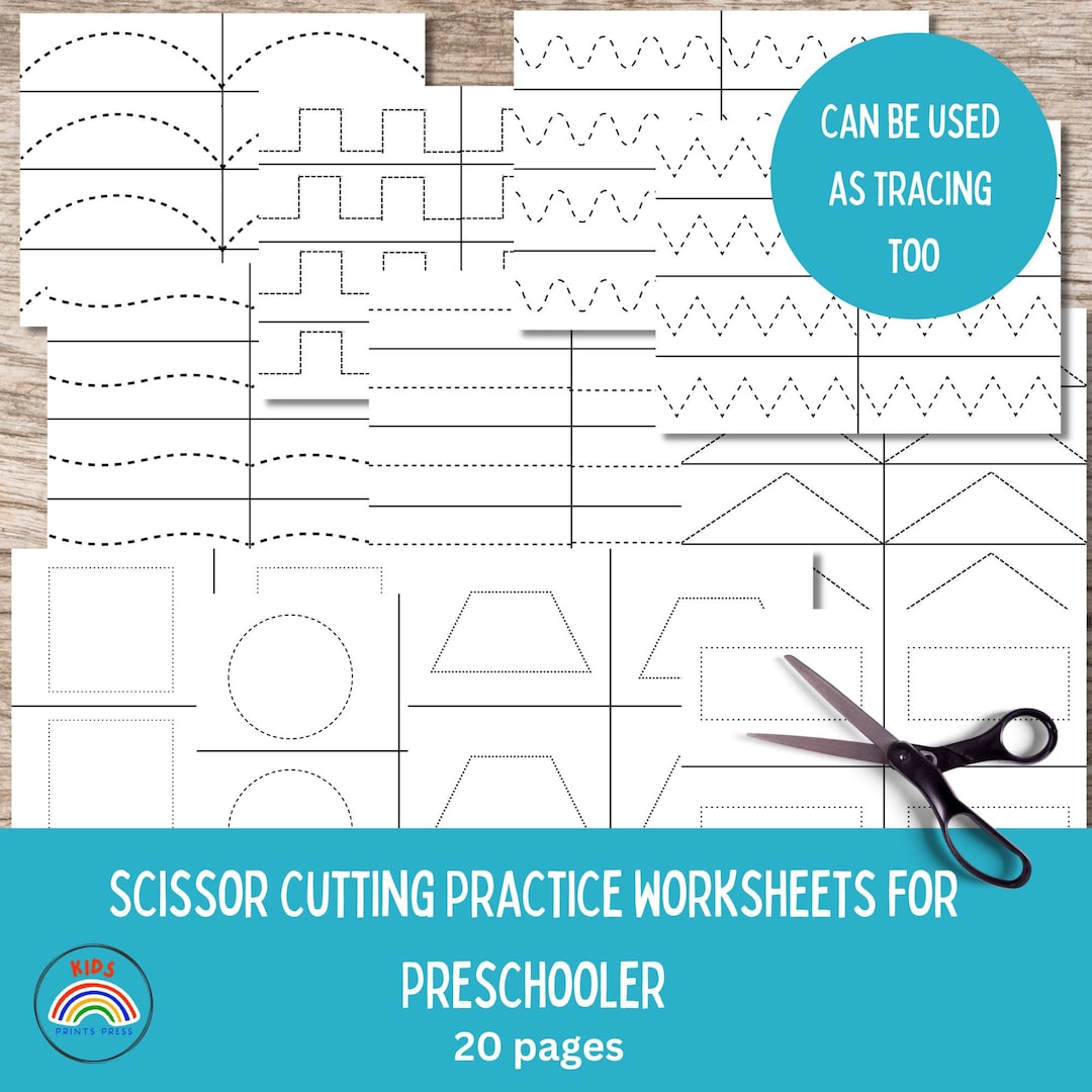 Preschool/prek Beginning Scissors Cutting Practice, Montessori Inspired ...