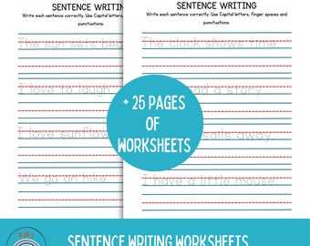 25 THEMED Printable Sentence Writing Worksheets, Write the Sentence ...