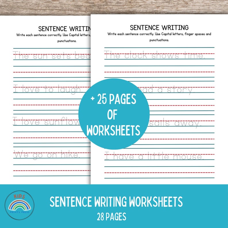 Sentence Writing Worksheets, Practice Writing Sentences, Printable ...