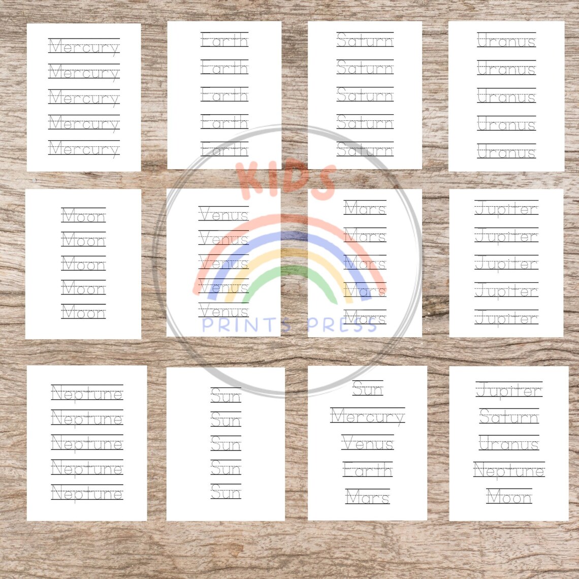 Tracing Solar System Planets, Coloring, Preschoolers Planets Bundle ...