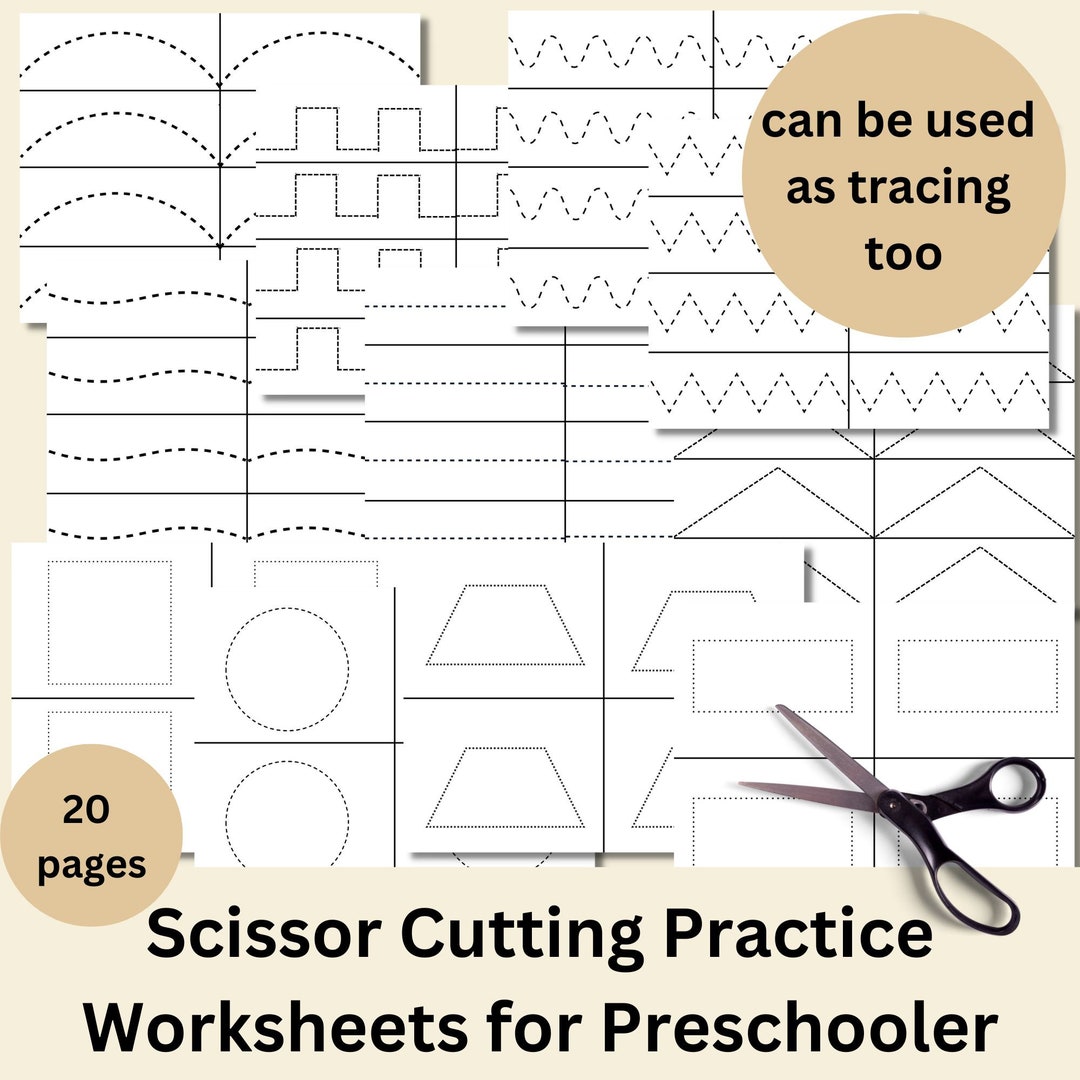 Preschool/prek Beginning Scissors Cutting Practice Montessori - Etsy