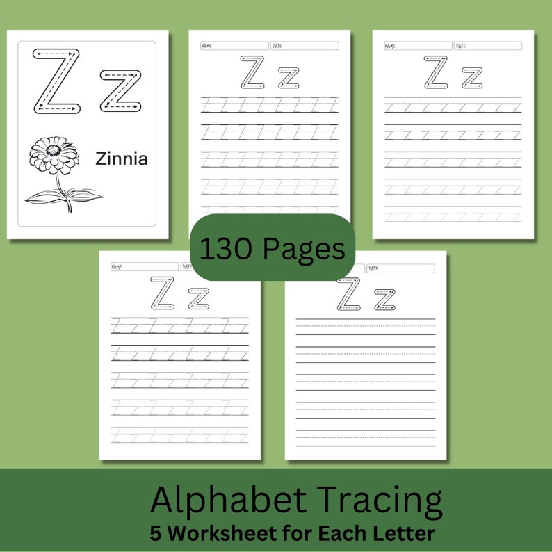 Printable Alphabet Tracing Bundle for Preschool Uppercase - Etsy