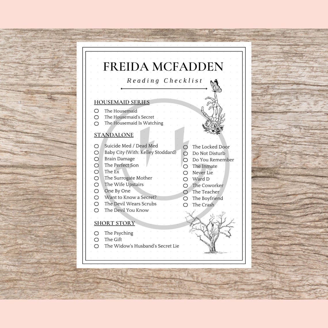 Freida Mcfadden Books Checklist – Digital Download, Printable for ...