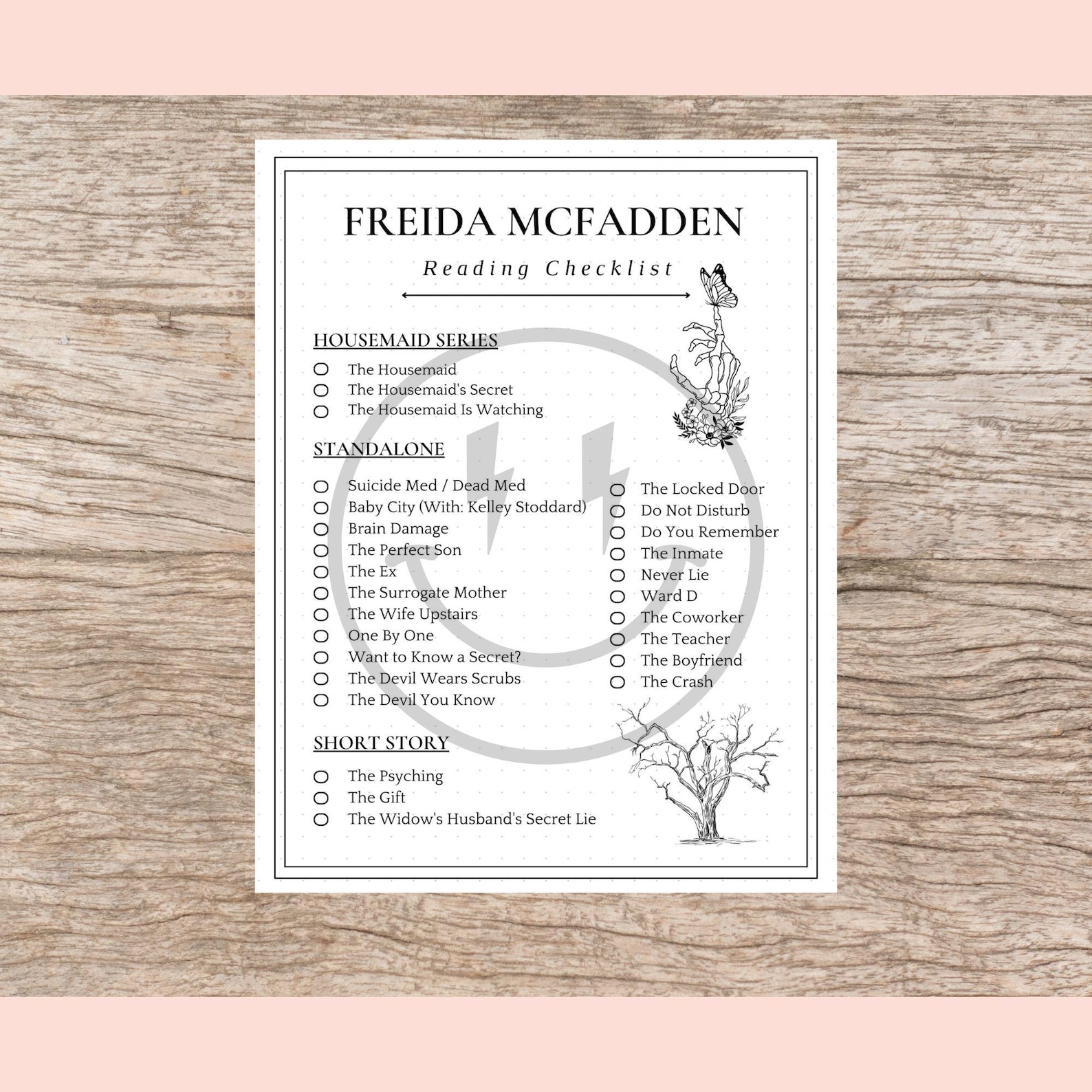 Freida Mcfadden Books Checklist – Digital Download, Printable for ...