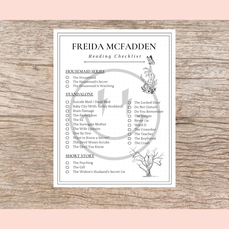 Freida Mcfadden Books Checklist – Digital Download, Printable for ...