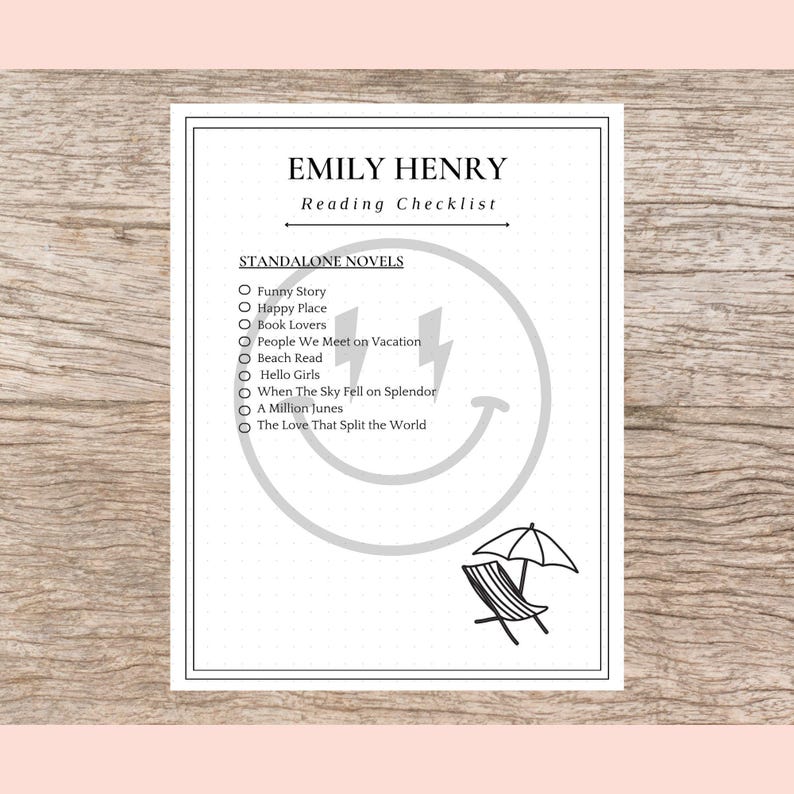 Emily Henry Reading Checklist - Etsy