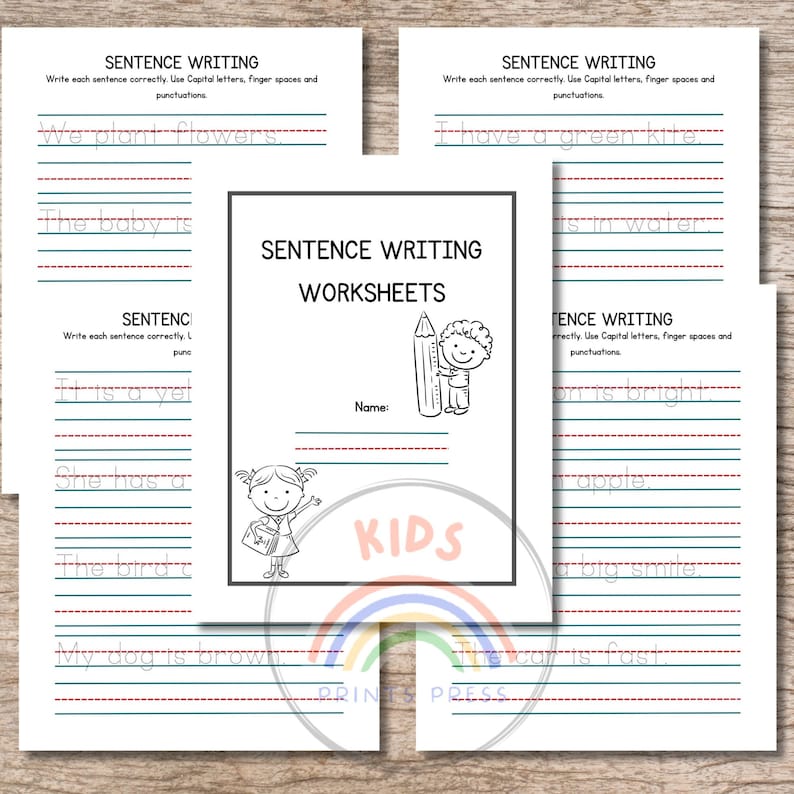 Sentence Writing Worksheets, Practice Writing Sentences, Printable ...