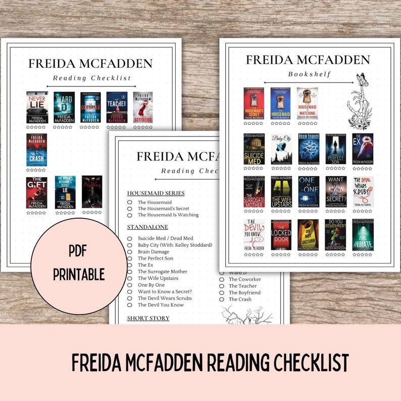 Freida Mcfadden Books Checklist – Digital Download, Printable for ...