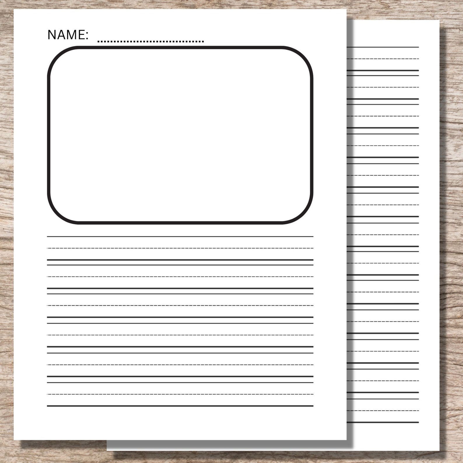 Primary Write & Draw Templates, Printable Lined Paper Red Bottom, Blue ...