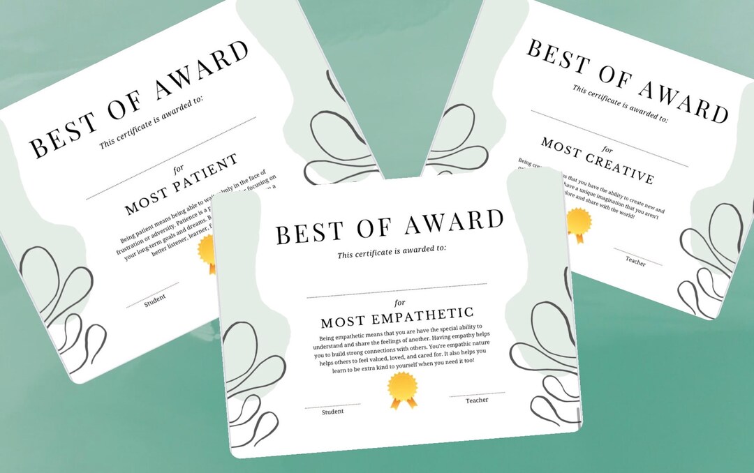 Best of Classroom Award Certificates for Kids- PDF Print and Editable ...