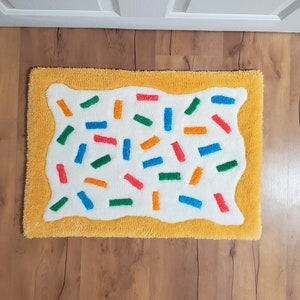 Poptart Rainbow Sprinkle Tufted Rug - Etsy