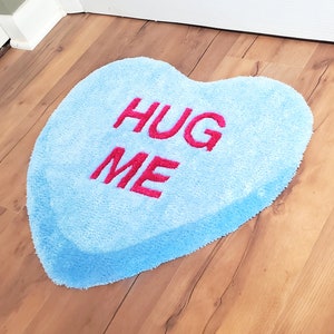 Hug Me Candy Heart Rug, Blue - Etsy