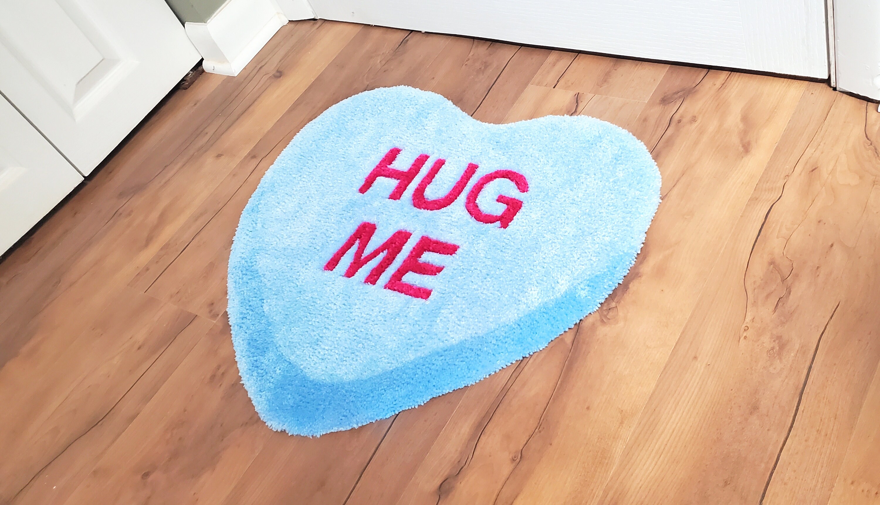 Hug Me Candy Heart Rug, Blue - Etsy