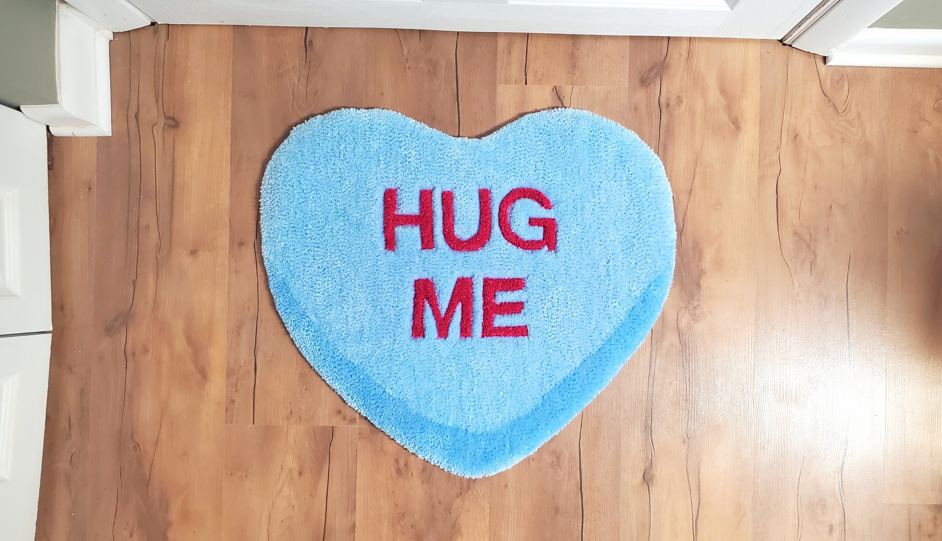 Hug Me Candy Heart Rug, Blue - Etsy
