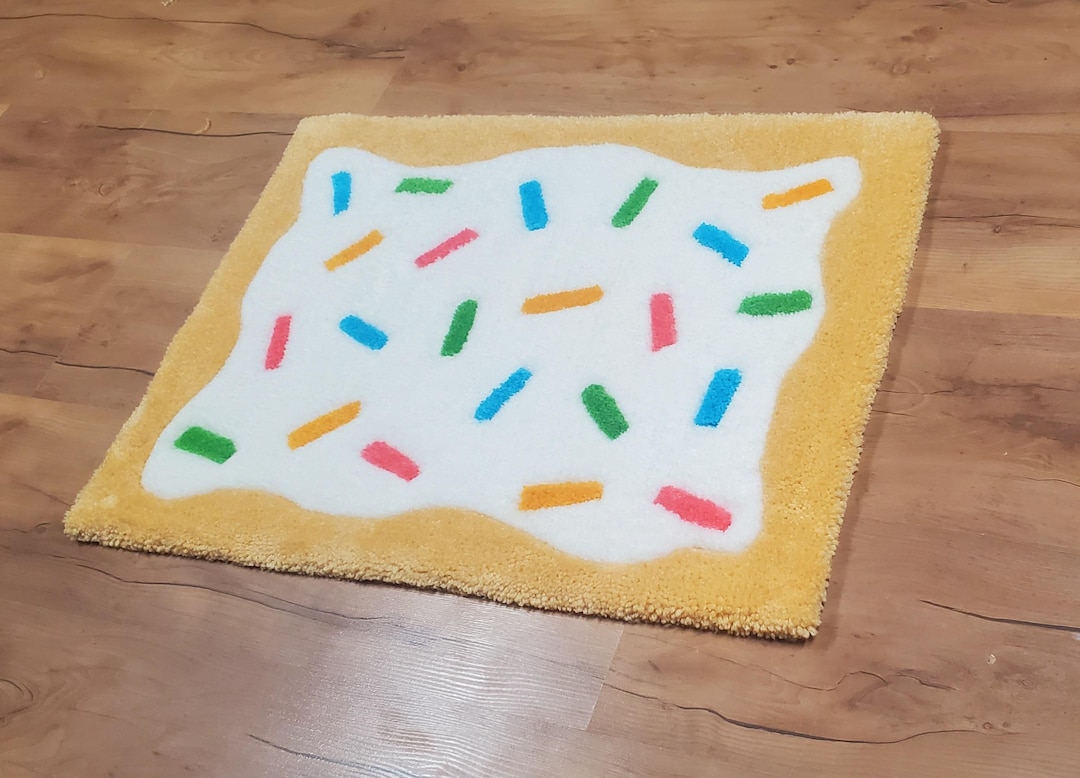 Poptart Rainbow Sprinkle Tufted Rug - Etsy