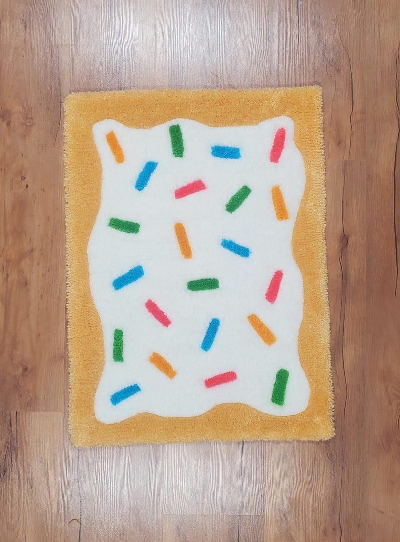 Poptart Rainbow Sprinkle Tufted Rug - Etsy