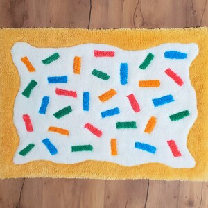 Poptart Rainbow Sprinkle Tufted Rug - Etsy