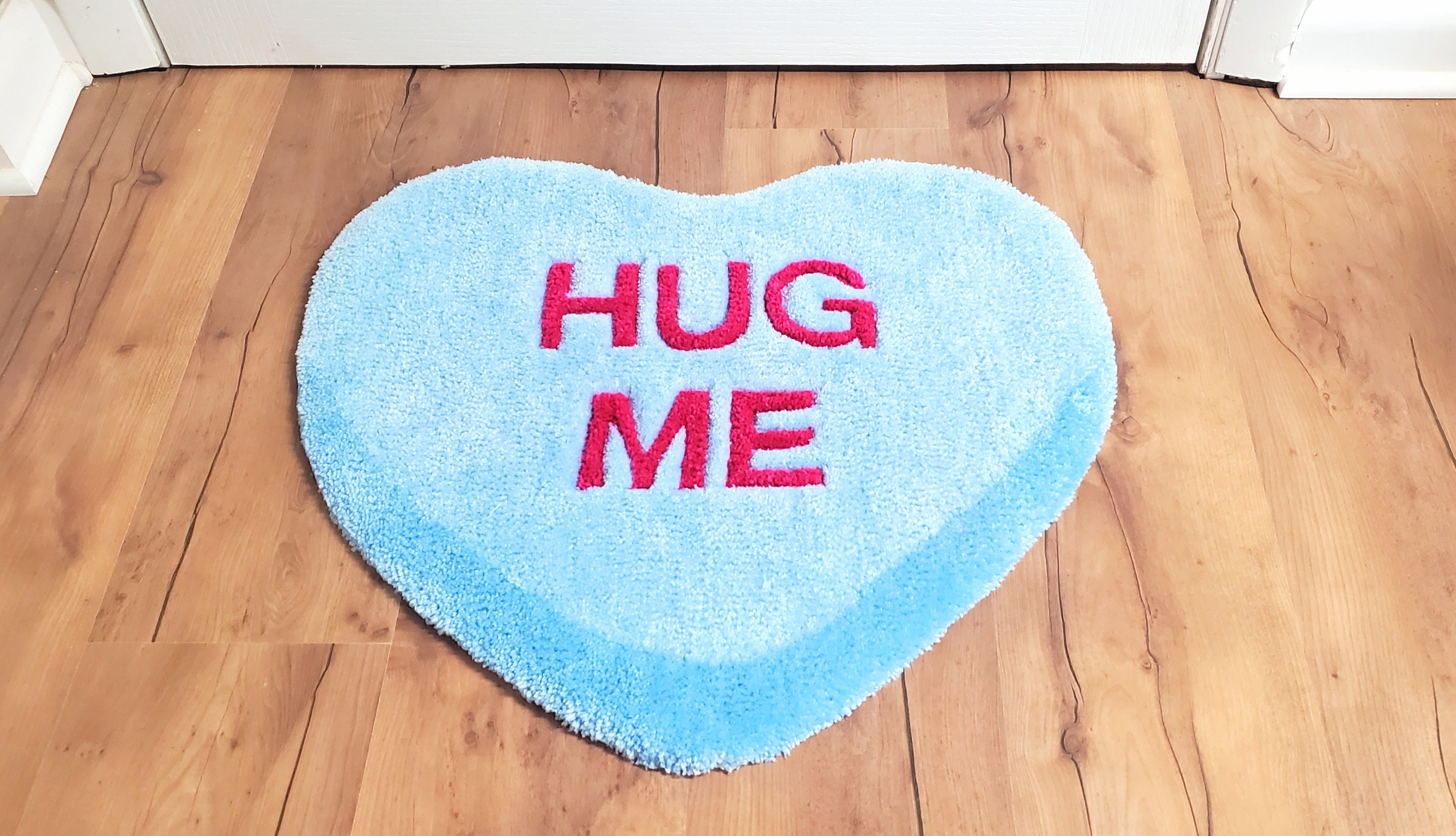 Hug Me Candy Heart Rug, Blue - Etsy
