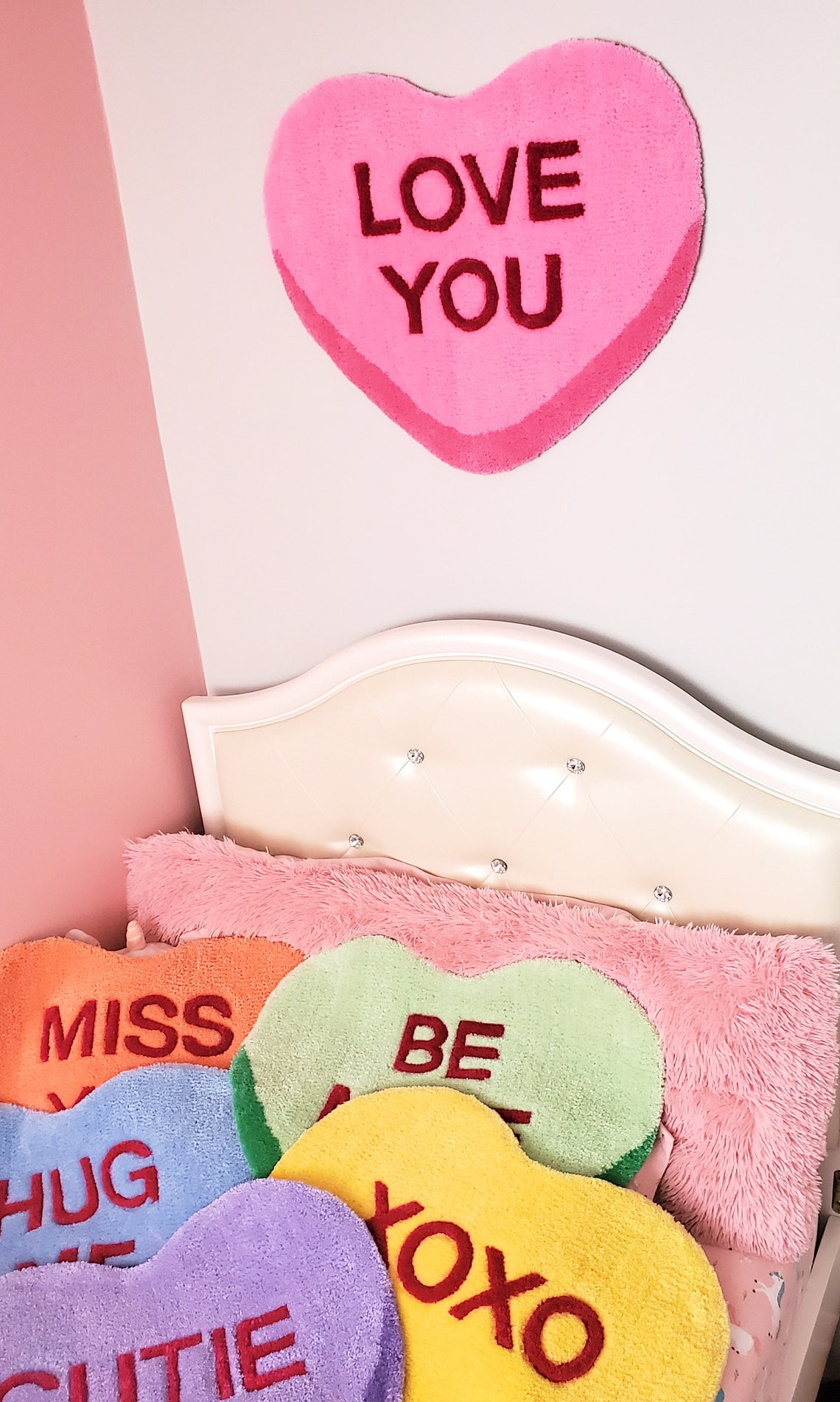 Hug Me Candy Heart Rug, Blue - Etsy