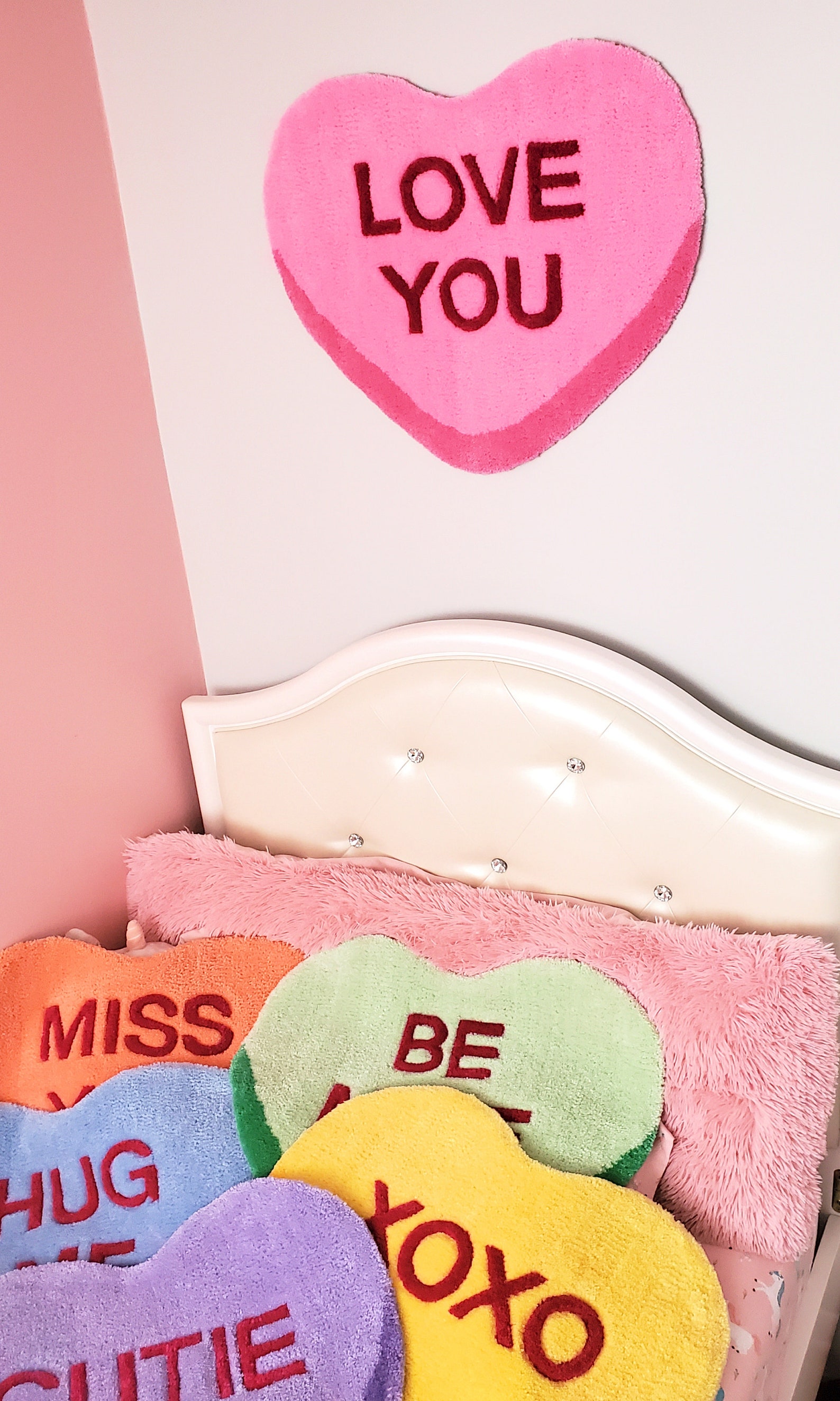 Hug Me Candy Heart Rug, Blue - Etsy